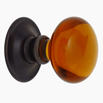 Amber Glass Smooth Door Knobs - The Ceramic Store