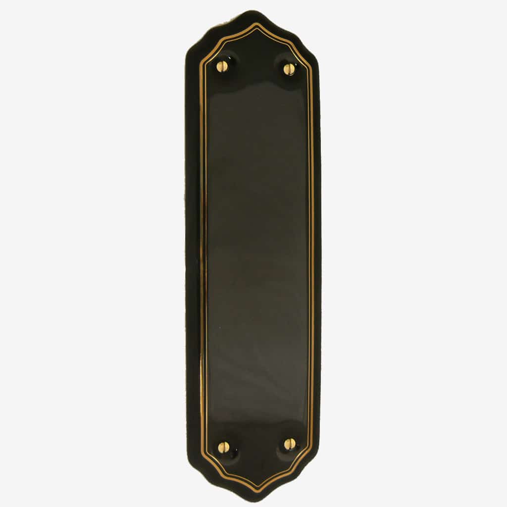 Black Double Goldline Porcelain Finger Plate - The Ceramic Store